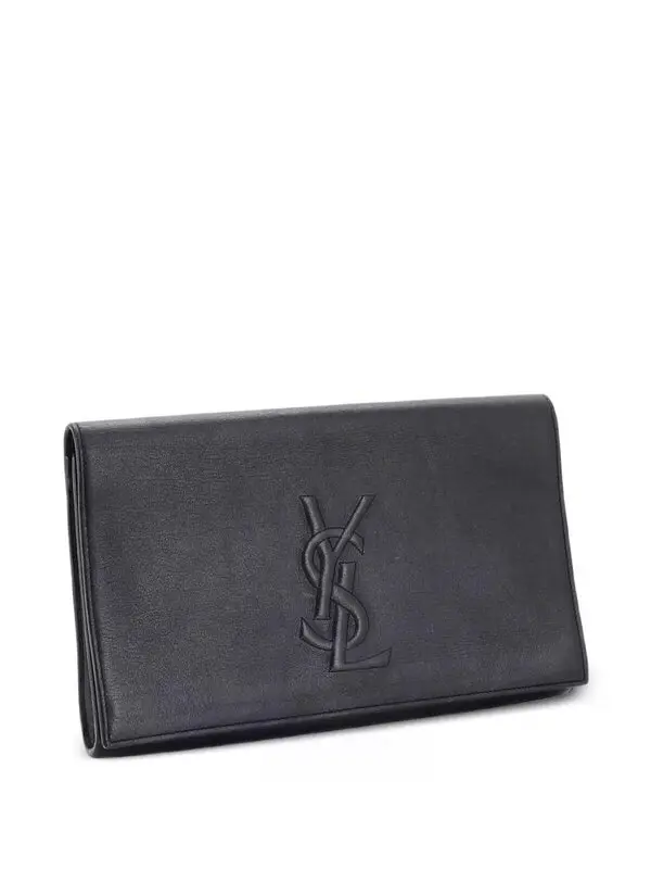 Saint Laurent Belle De Jour Leather Large Clutch Bag - Black
