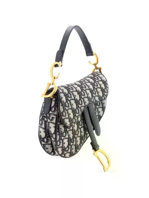 Dior Saddle Oblique Canvas Mini Shoulder Bag - Blue