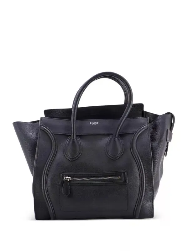 Celine Luggage Bag Grainy Leather Mini Tote - Black