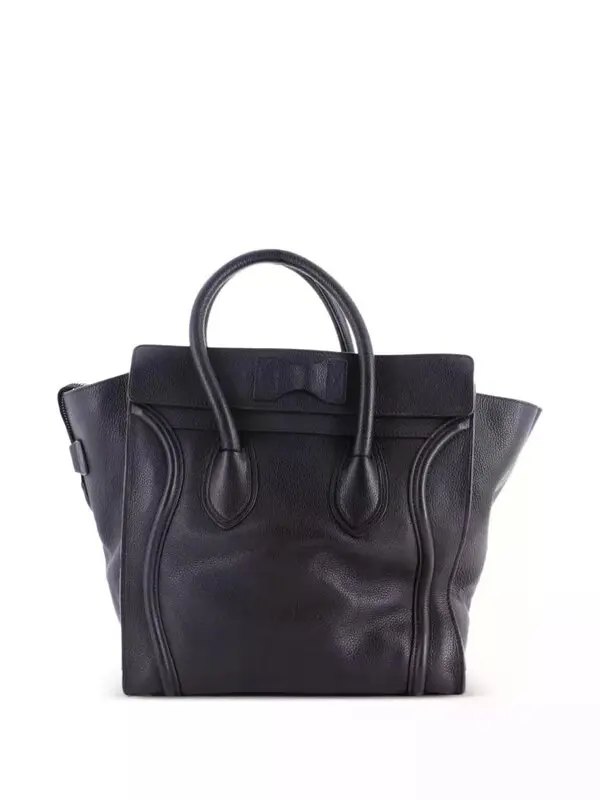 Celine Luggage Bag Grainy Leather Mini Tote - Black
