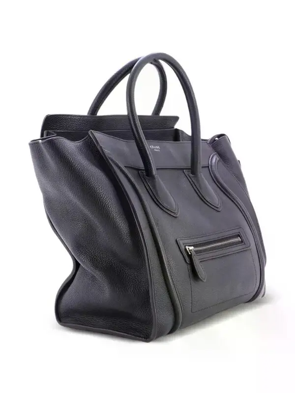 Celine Luggage Bag Grainy Leather Mini Tote - Black