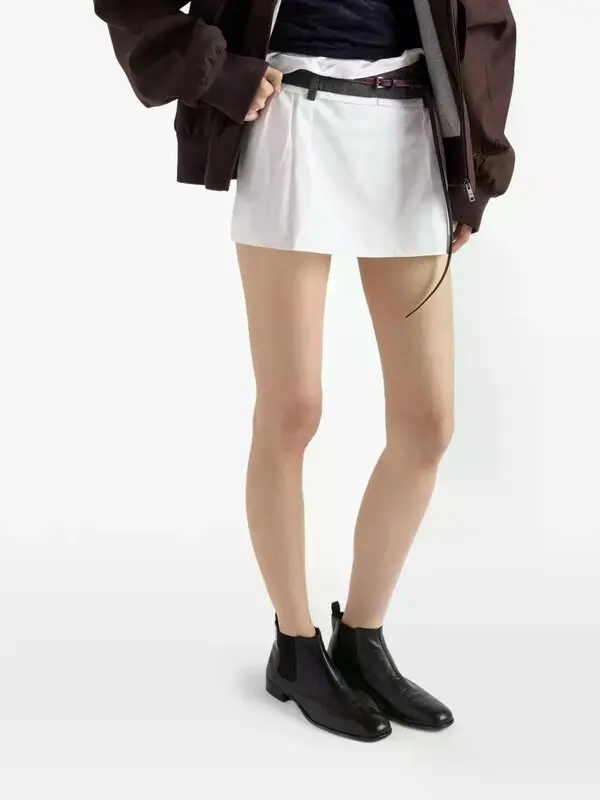 Prada Poplin And Rush Stitch Miniskirt