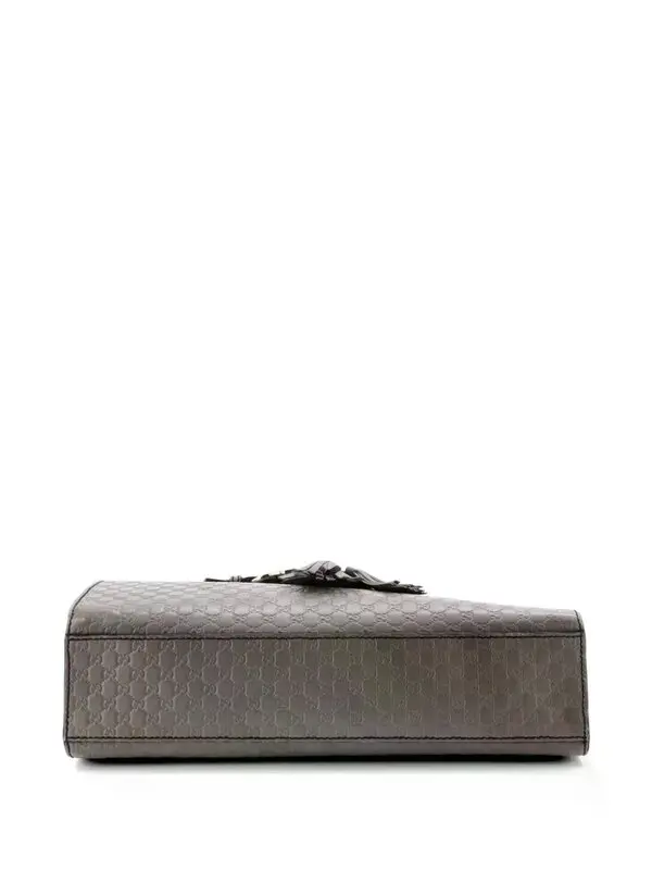 Gucci Emily Chain Flap Bag Microssima Leather Medium - Grey