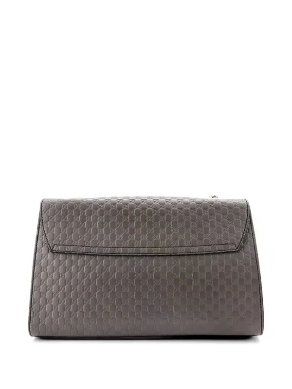 Gucci Emily Chain Flap Bag Microssima Leather Medium - Grey