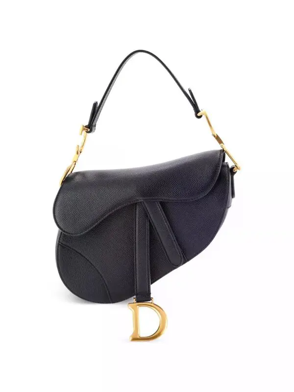 Dior Saddle Handbag Leather Mini Shoulder Bag - Black