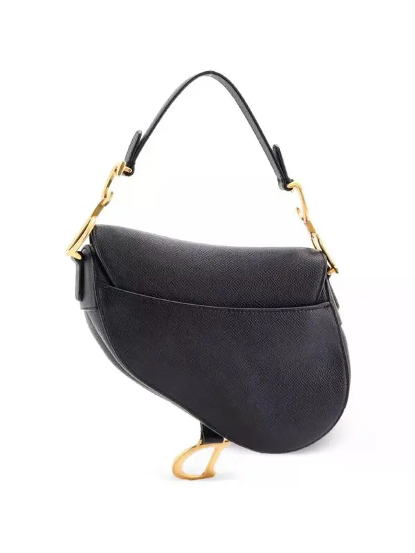 Dior Saddle Handbag Leather Mini Shoulder Bag - Black
