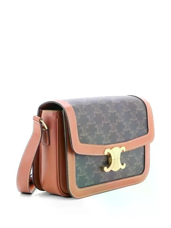 Celine Triomphe Coated Canvas Medium Shoulder Bag