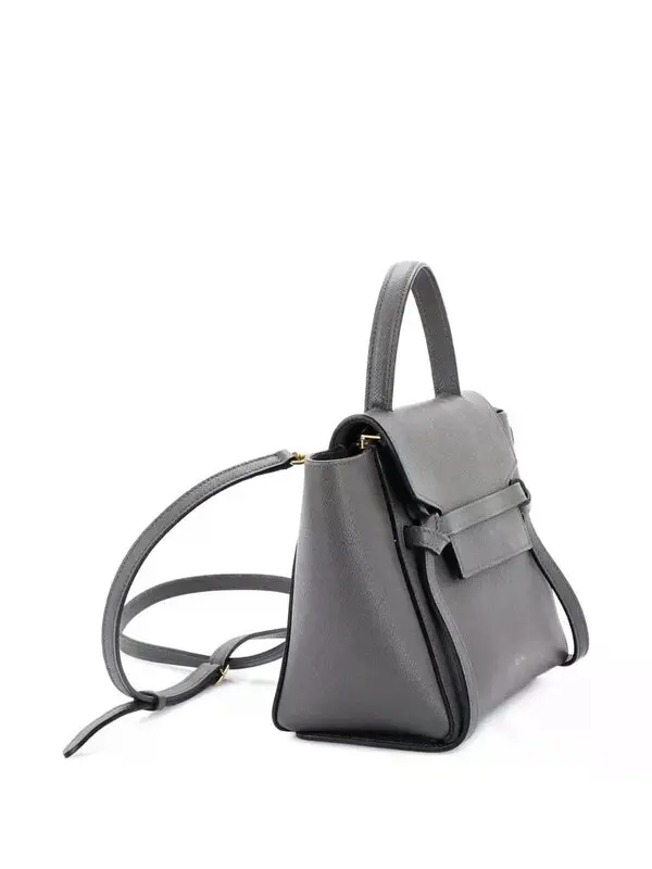 Celine Belt Bag Textured Leather Nano Shoulder Bag - Grey