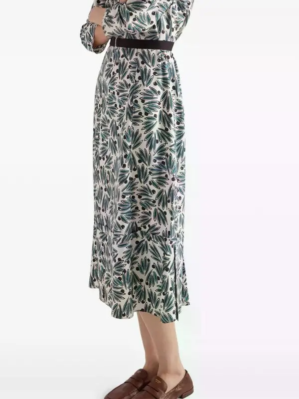 Prada Printed Pongé Sheath Dress With Three-quarter Sleeves - Neutrals