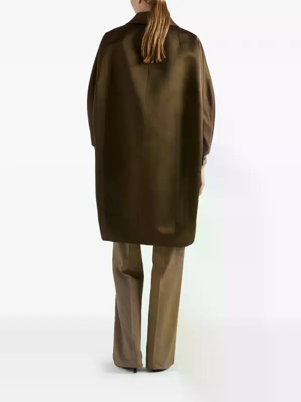Prada Single-breasted Double Satin Coat - Brown