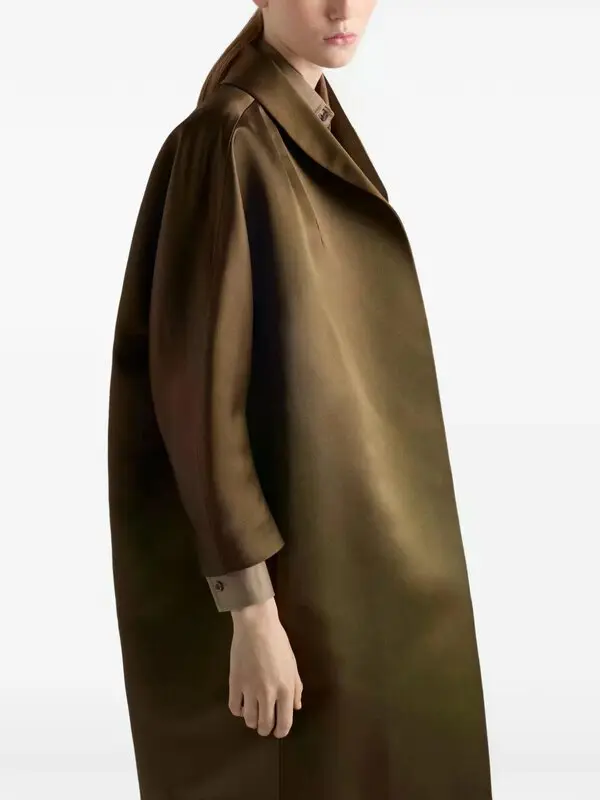 Prada Single-breasted Double Satin Coat - Brown