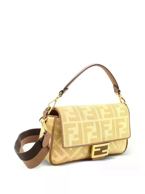Fendi Baguette Nm Bag Zucca Embroidered Canvas Medium