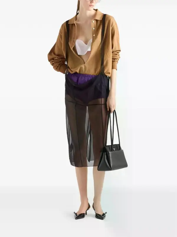 Prada Cigaline Midi-skirt With Suspender Straps