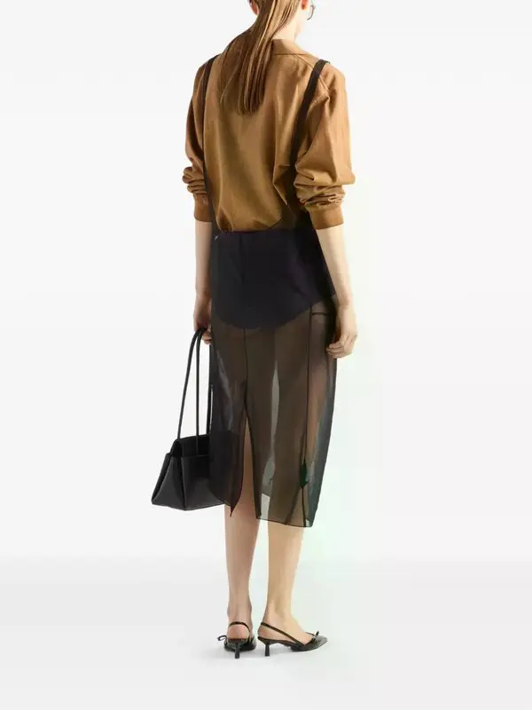 Prada Cigaline Midi-skirt With Suspender Straps
