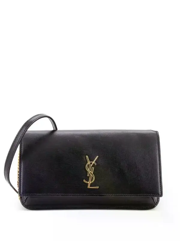 Saint Laurent Classic Monogram Phone Holder Shoulder Bag - Black