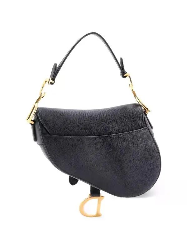 Dior Saddle Handbag Leather Mini Shoulder Bag - Black