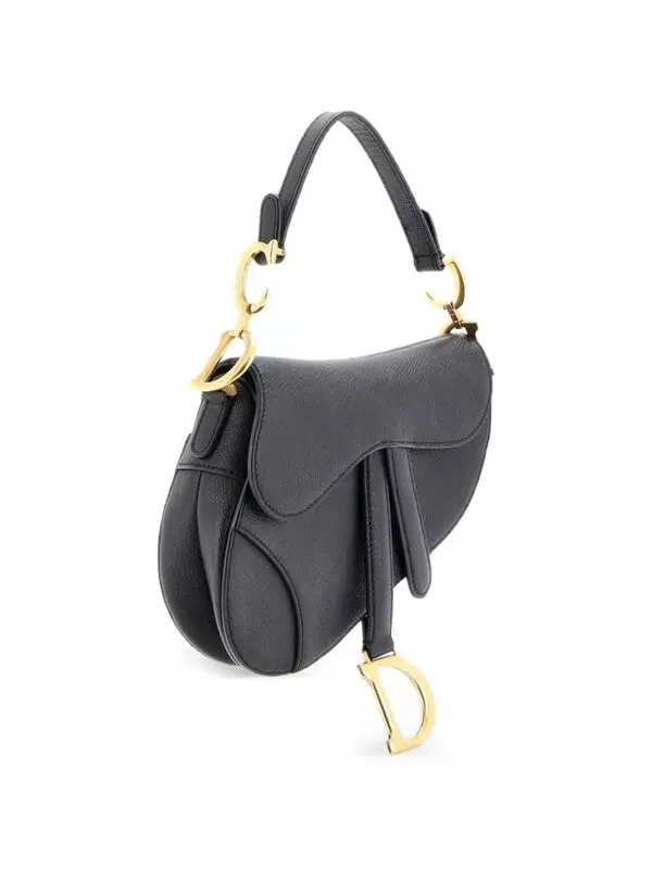 Dior Saddle Handbag Leather Mini Shoulder Bag - Black