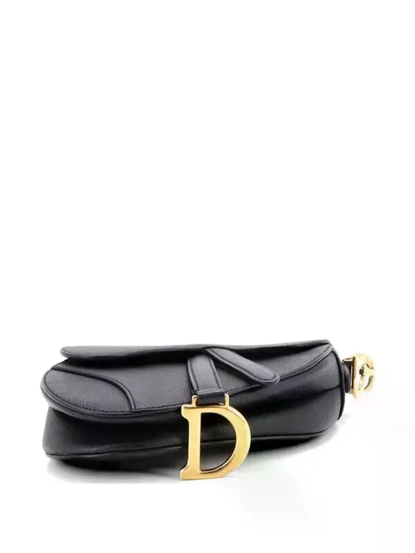 Dior Saddle Handbag Leather Mini Shoulder Bag - Black