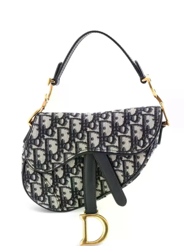 Dior Saddle Handbag Oblique Canvas Mini Shoulder Bag - Blue