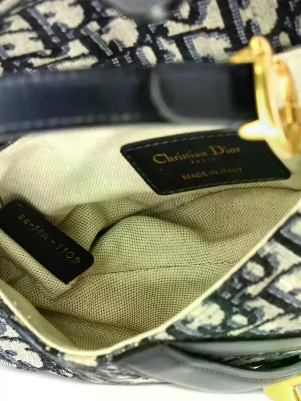 Dior Saddle Handbag Oblique Canvas Mini - Blue
