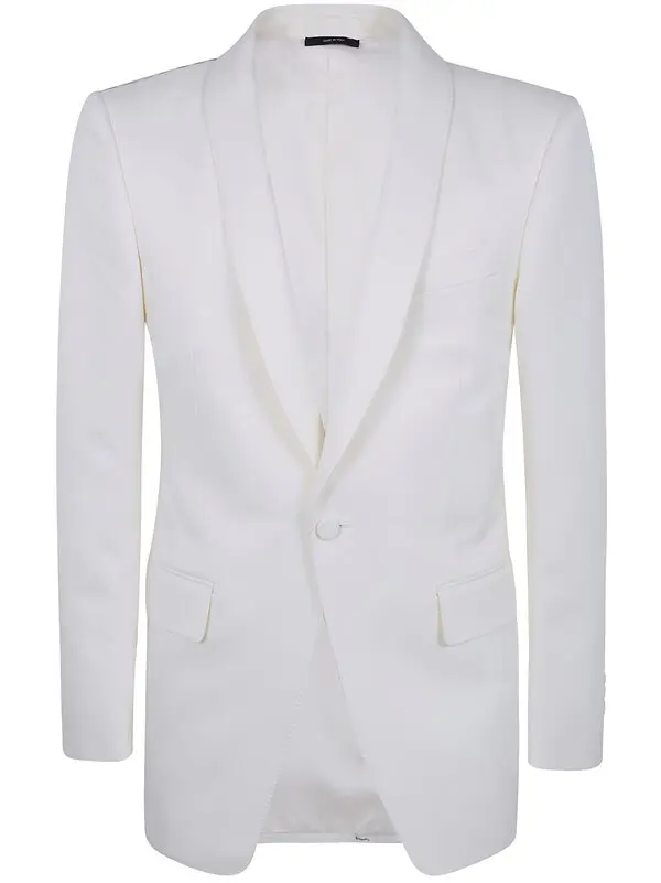 TOM FORD Wool Silk Sharp Faille Slim Shawl Lapel Jacket