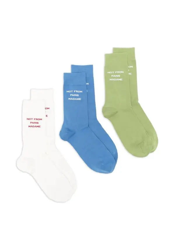Drole De Monsieur Le Pack De Chaussettes Slogan Socks - Multi