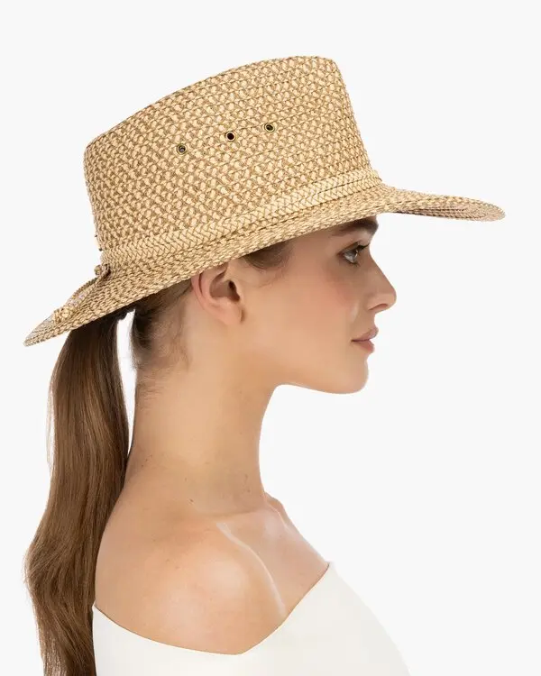 Eric Javits Squishee Straw Sun Hat - Peanut