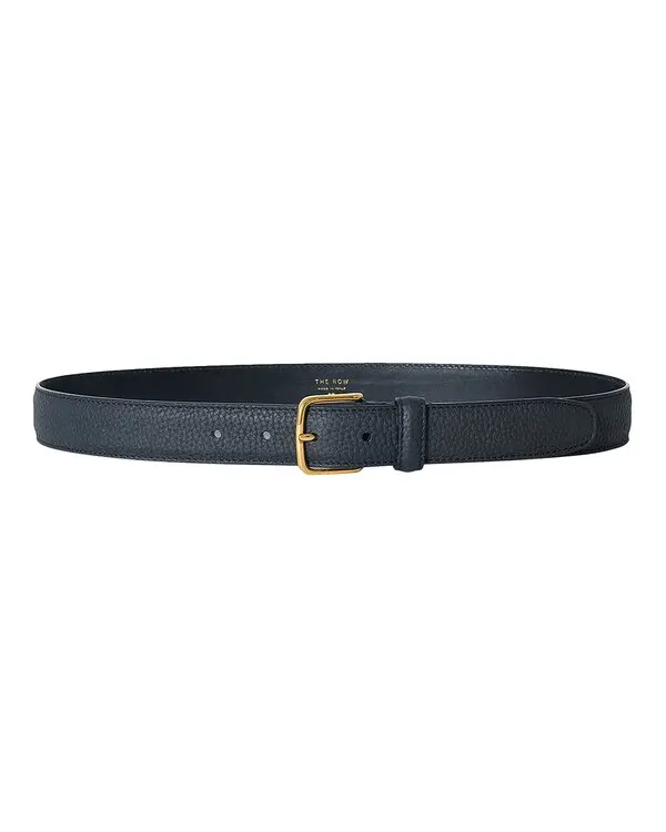 THE ROW Classic Leather Belt - Night Navy Ang