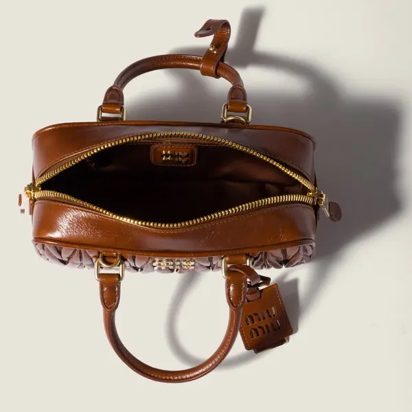 Miu Miu Arcadie Shiny Matelassé Leather Bag