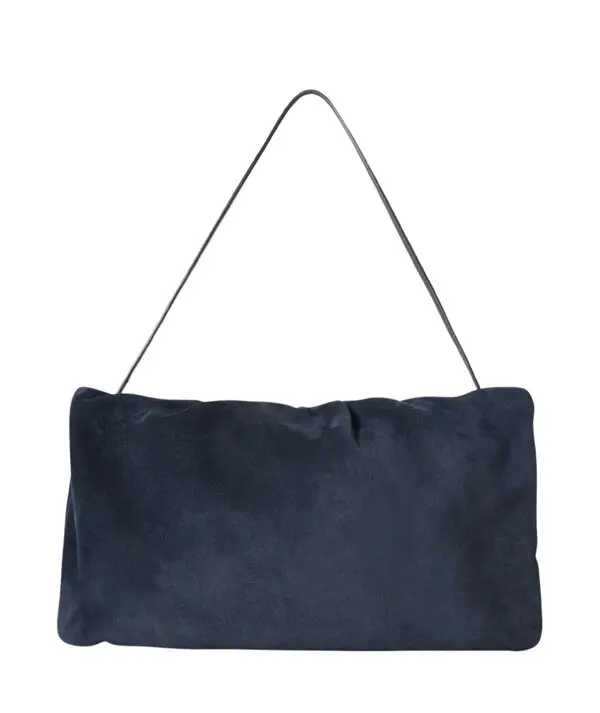 THE ROW Xl Bourse Suede Bag - Blue