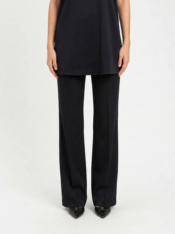 TWINSET Solidcolor Crêpe Wide Leg Trousers