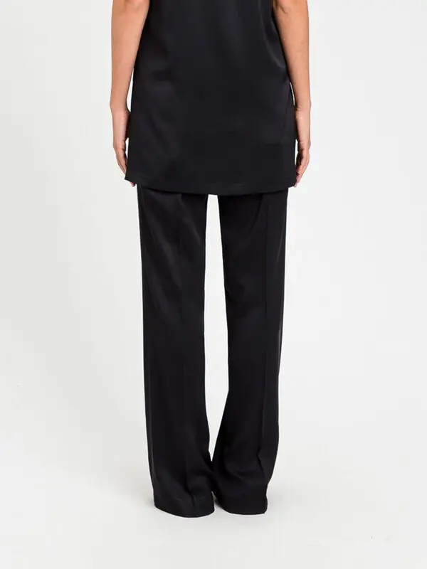 TWINSET Solidcolor Crêpe Wide Leg Trousers