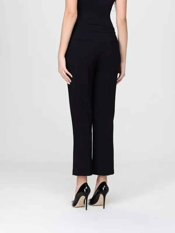 Elisabetta Franchi Cropped Polyester Crêpe Tailored Trousers - Black
