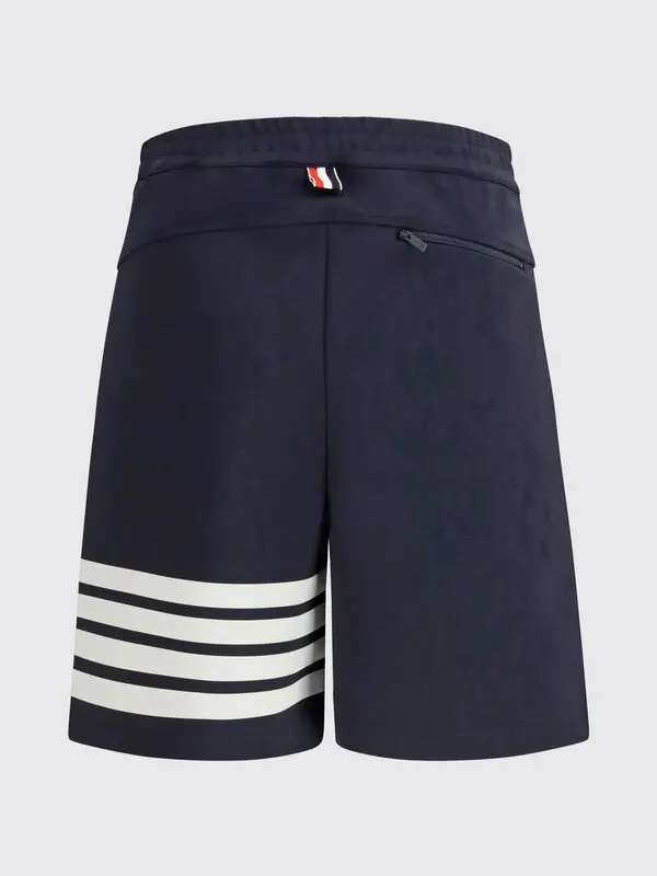 Thom Browne Slim Fit Viscose Blend Shorts With Signature Stripes