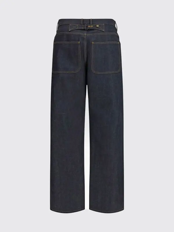 Thom Browne Cotton Denim Wide Leg Jeans