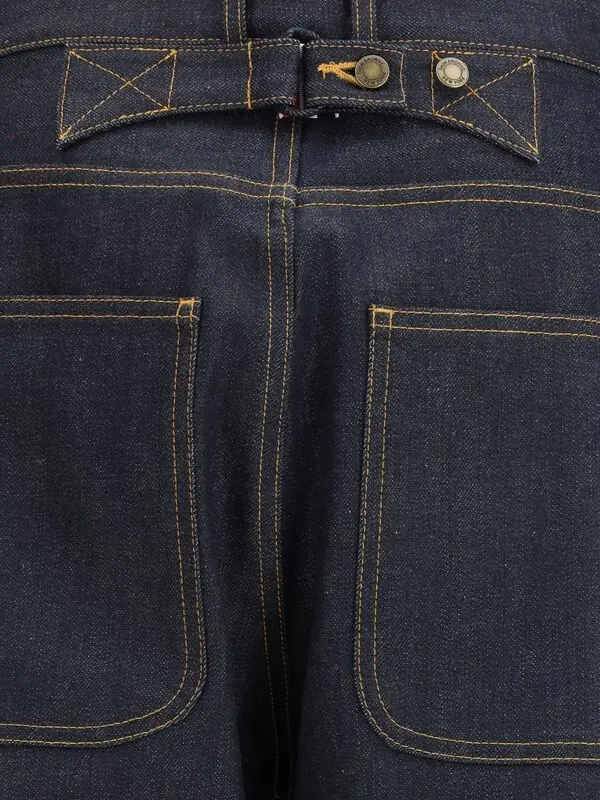 Thom Browne Cotton Denim Wide Leg Jeans