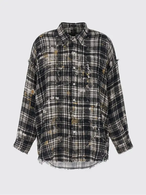 R13 Distressed Plaid Shirt - Multicolor