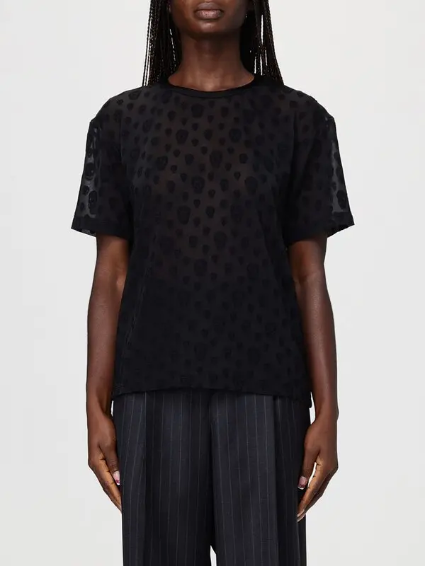 Alexander McQueen Polka Dot Tulle Top - Black