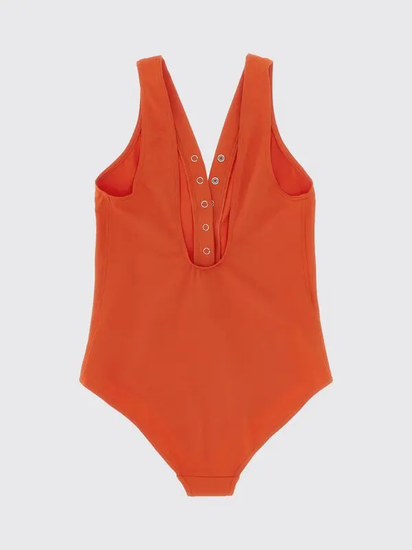ERES Nylon One Piece Swimsuit With V-neckline And Snap Button Closure - Orange