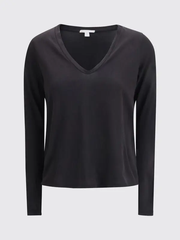 JAMES PERSE Long Sleeve V-neck Cotton T-shirt