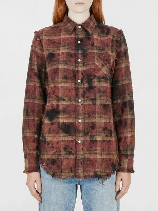 R13 Check Print Cotton Shirt