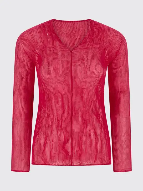 Issey Miyake V-neck Jersey Top - Fuchsia
