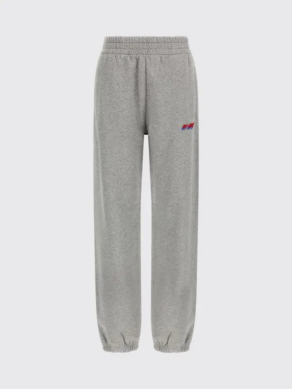 Off-White Cotton Jogging Pants - Grey