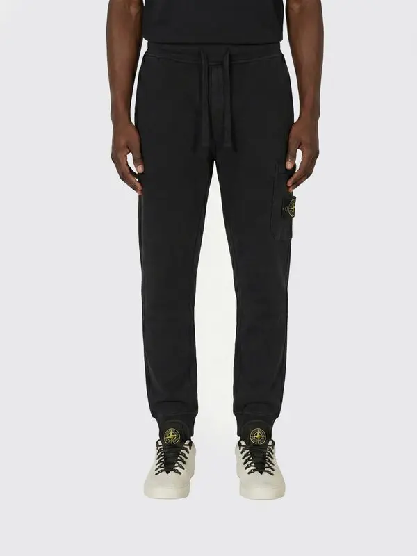 Stone Island Jogger Pants With Cargo Pocket - Black