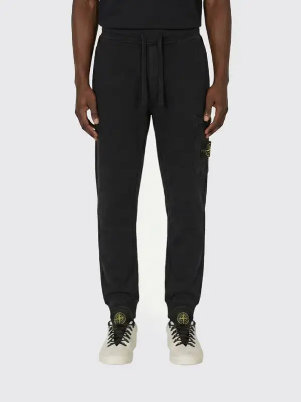 Stone Island Jogger Pants With Cargo Pocket - Black
