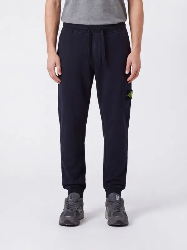 Stone Island Jogger Pants With Cargo Pocket - Blue