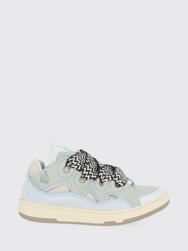 LANVIN Curb Suede And Mesh Sneakers - Blue