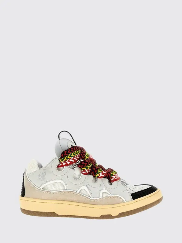 LANVIN Curb Suede And Mesh Sneakers - White