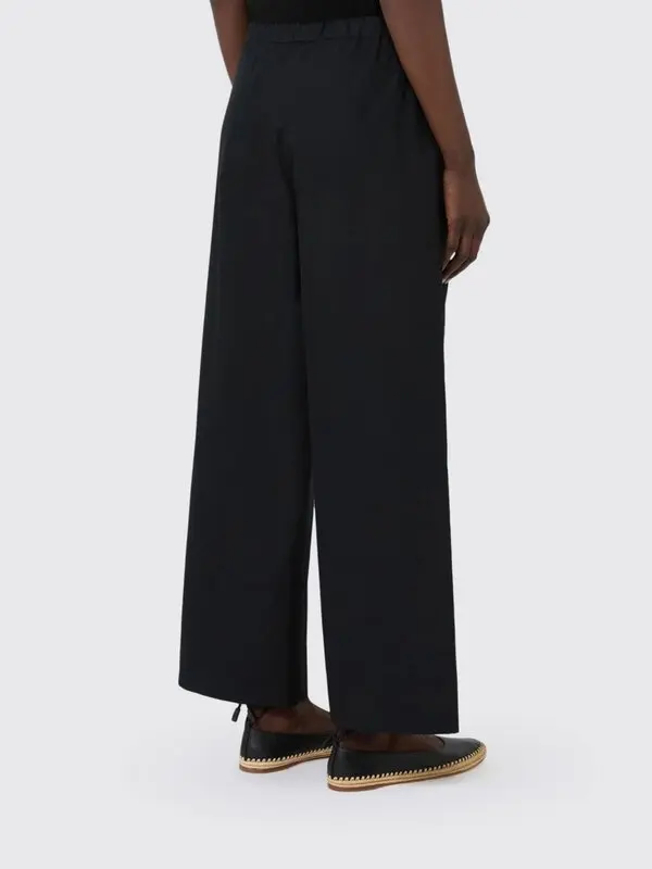 Max Mara Cotton Wide-leg Trousers - Black