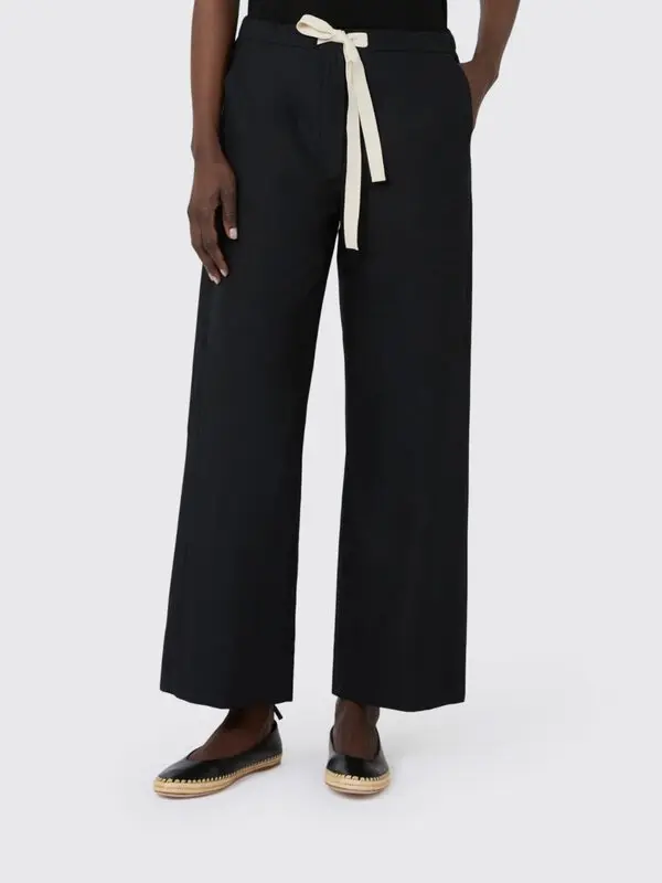 Max Mara Cotton Wide-leg Trousers - Black